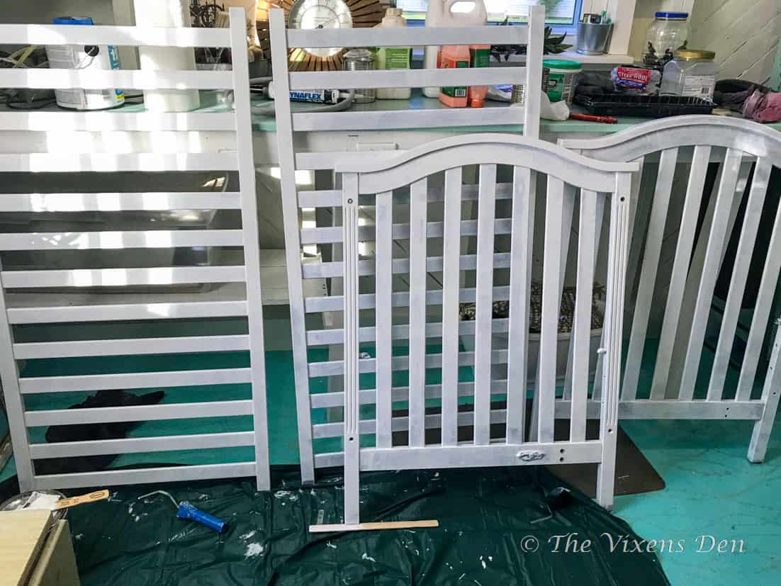 How to Paint and Stencil a Crib - The Vixen's Den Studio
