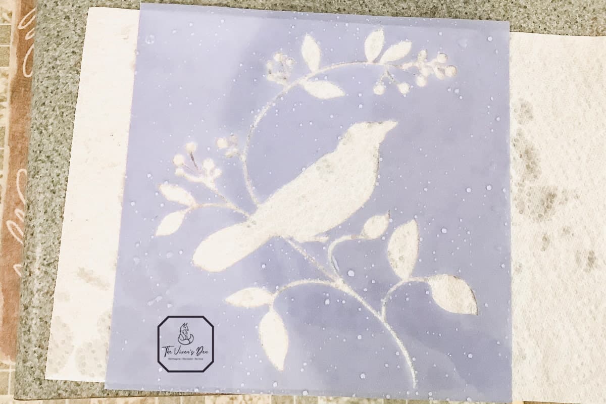 How to Stain with a Stencil - The Vixen's Den Studio