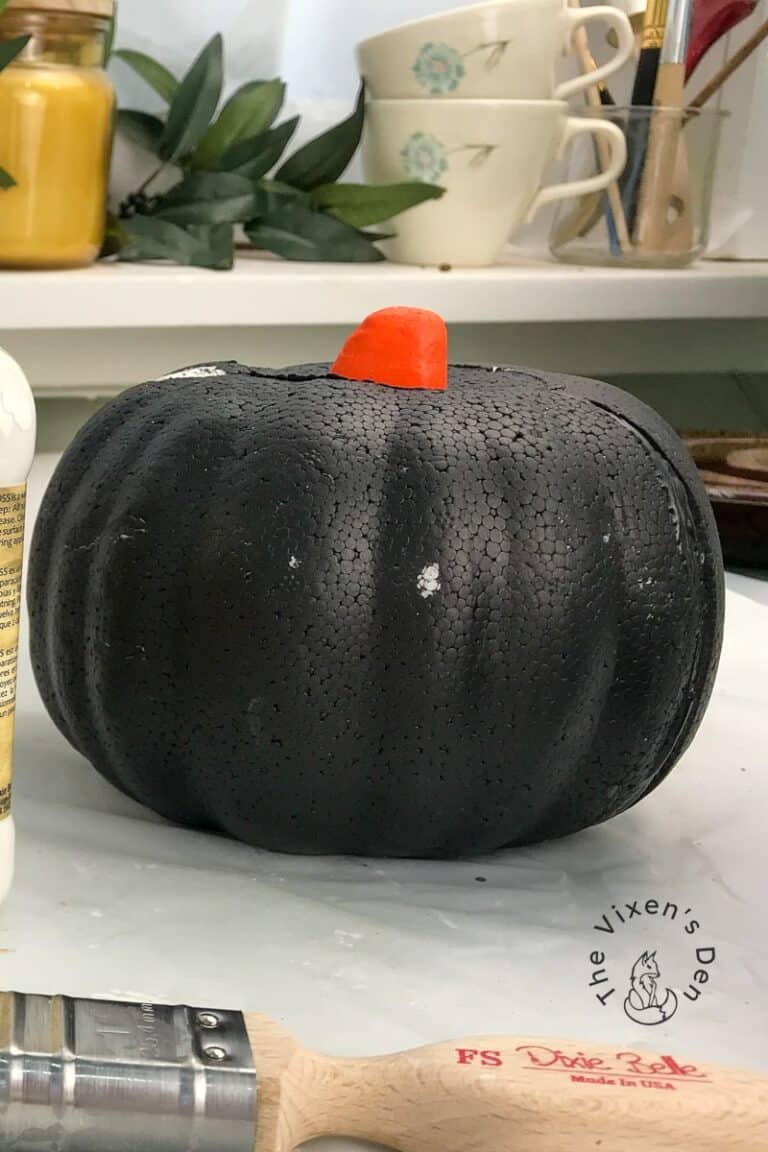 Chalk Painted Floral Breast Cancer Pumpkin - The Vixen's Den Studio