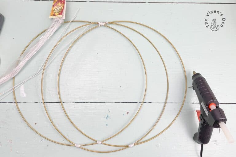 Easy Pumpkin Wreath from Wire Hoops - The Vixen's Den Studio