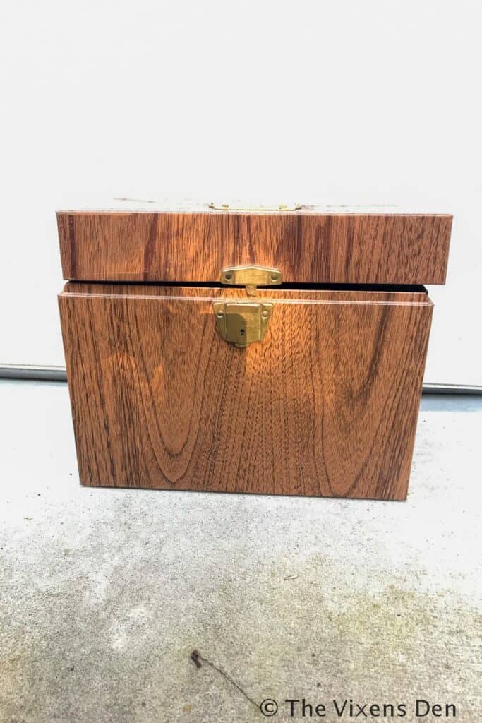 Vintage Metal File Box Makeover with Clay Paint and Transfers - The ...