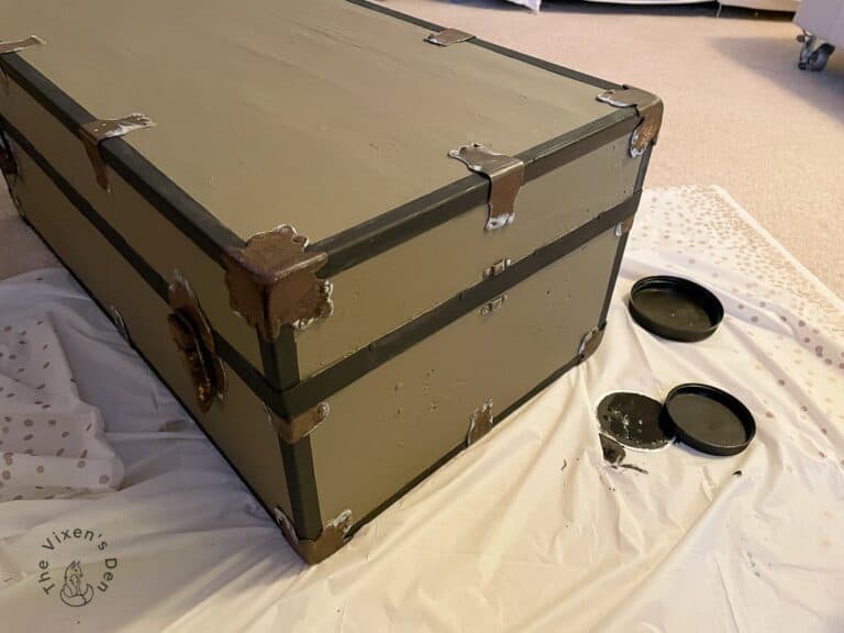 Old Wood Trunk Makeover - The Vixen's Den Studio