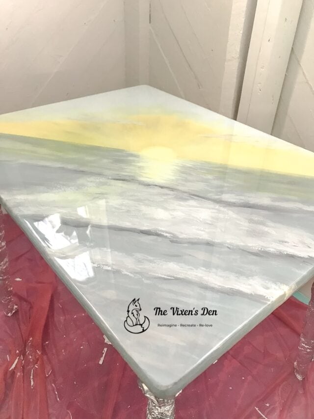 How to Pour Epoxy Resin on a Table Top - The Vixen's Den Studio